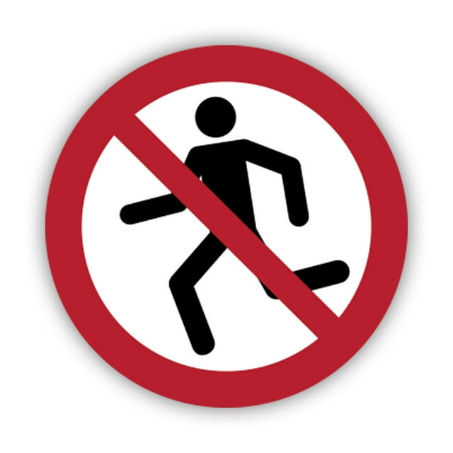 P048 - No Running Sticker Decal - Self Adhesive Vinyl - Weatherproof ...