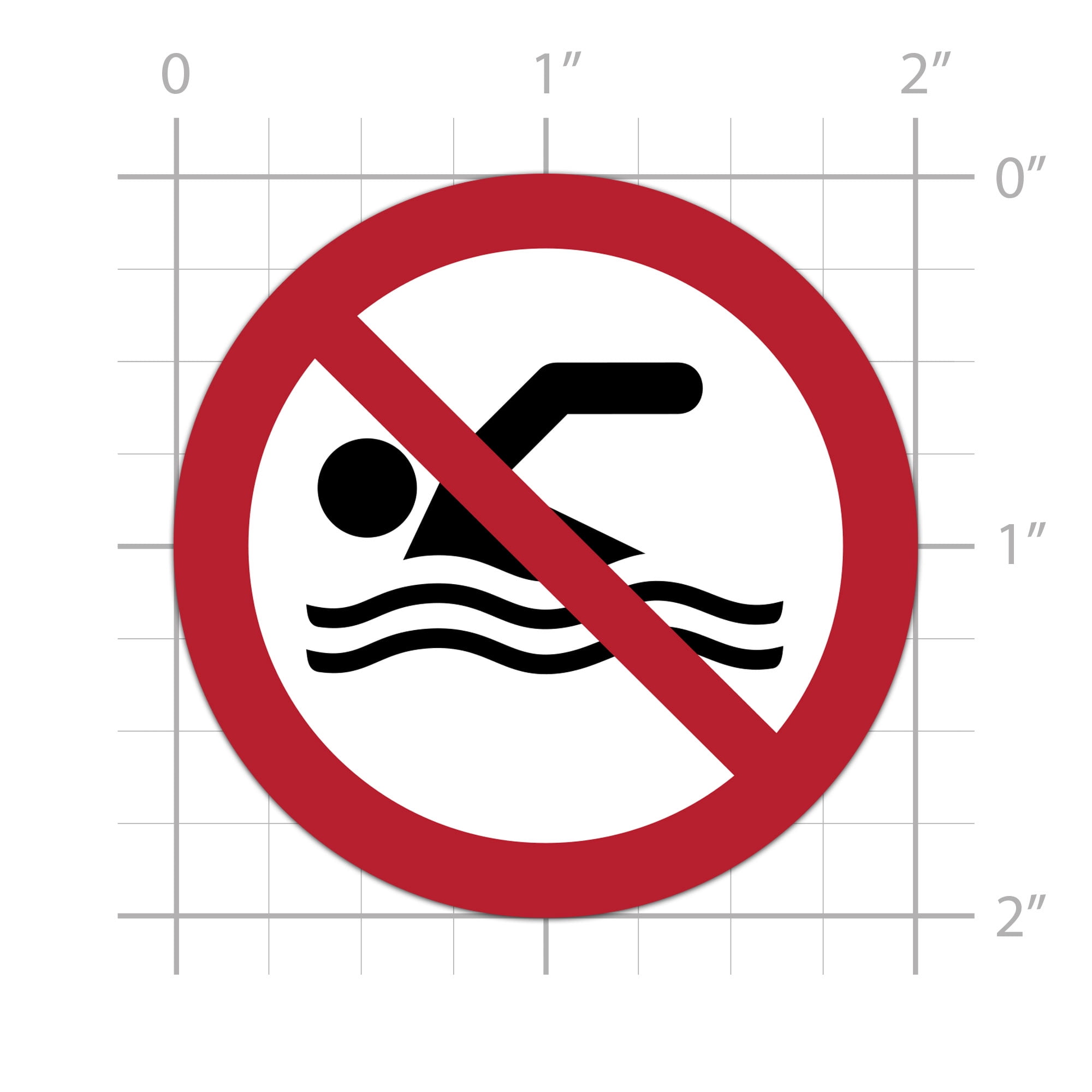 P049 No Swimming Sticker for water bottle phone tumbler hard hatiso ...