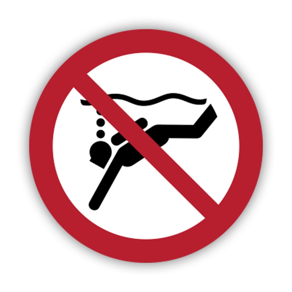 P051 - No Sub-Aqua Diving Sticker Decal - Self Adhesive Vinyl ...