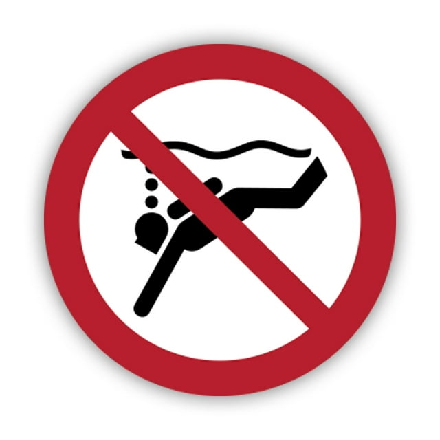 P051 - No Sub-Aqua Diving Sticker Decal - Self Adhesive Vinyl ...