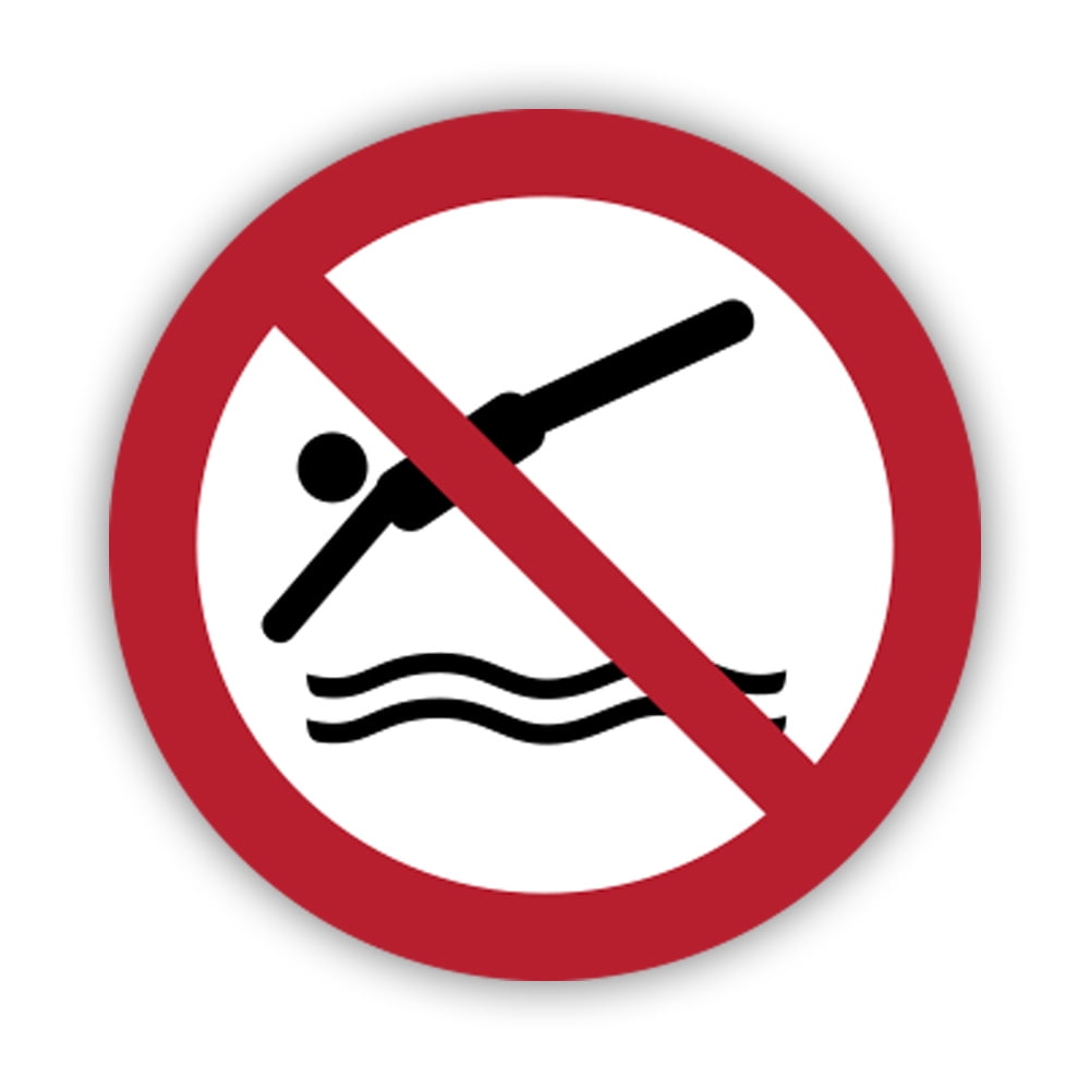 P052 - No Diving Sticker Decal - Self Adhesive Vinyl - Weatherproof ...