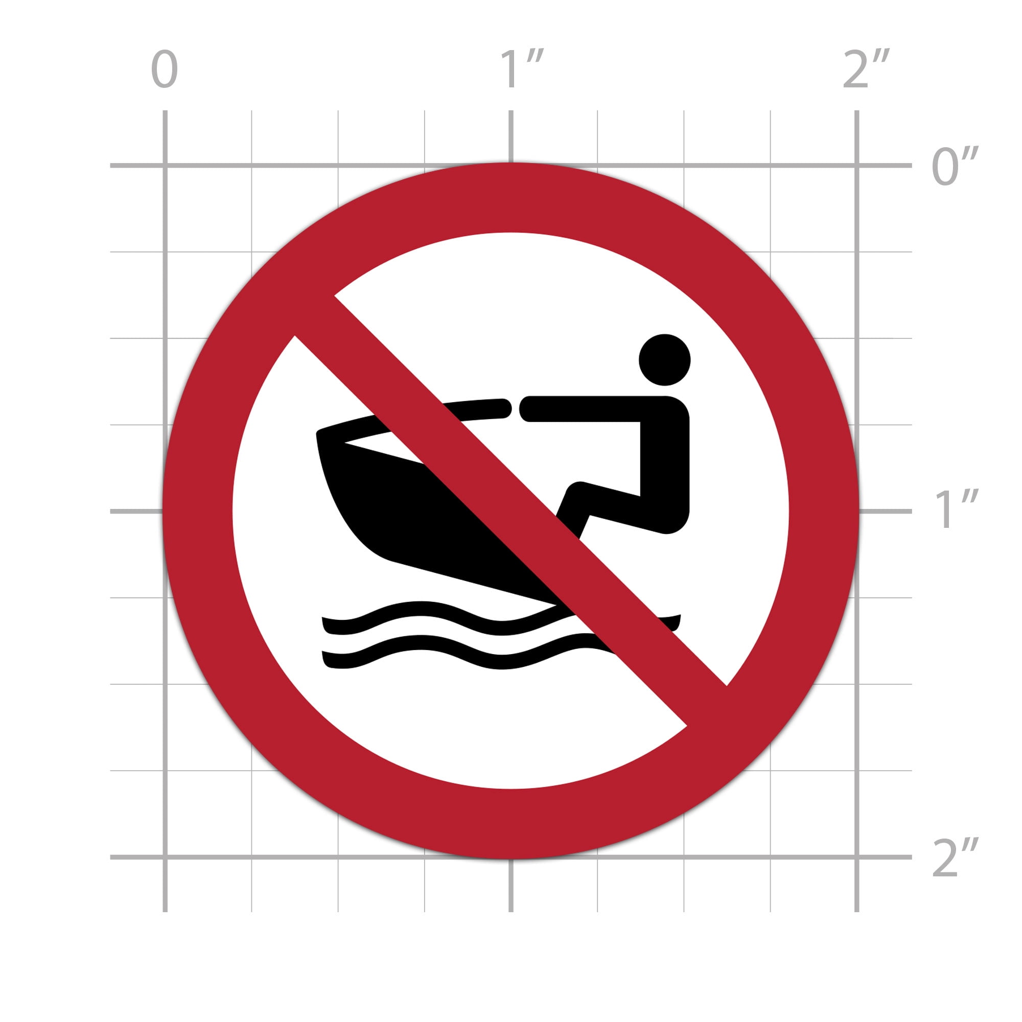 P057 No Personal Water Craft Sticker for water bottle phone tumbler hard hatiso 7010 iso 3864 ...