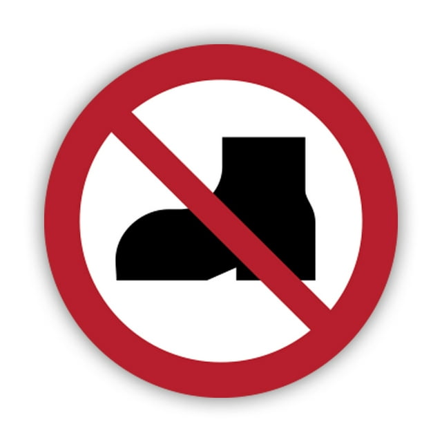 P060 - No Outdoor Footwear Sticker Decal - Self Adhesive Vinyl ...