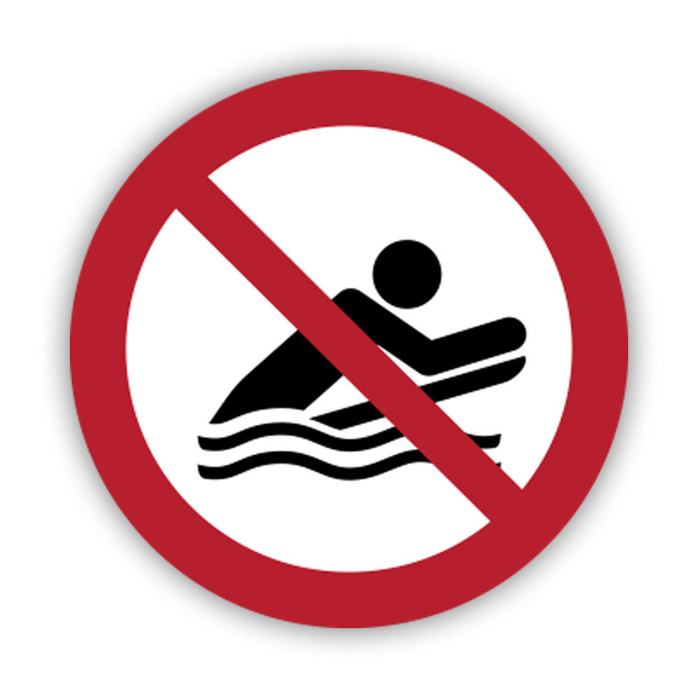 P064 - No Surfing Between The Red-And-Yellow Flags Sticker Decal - Self ...