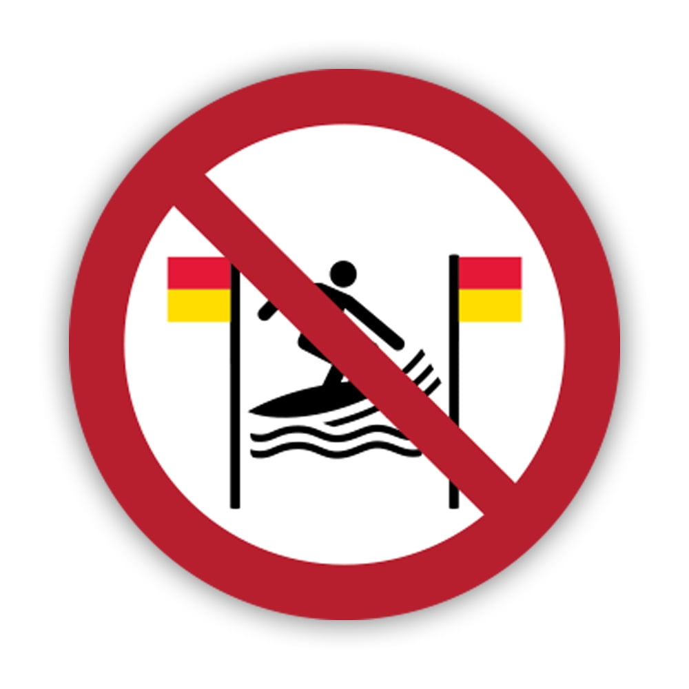 P064 - No Surfing Between The Red-And-Yellow Flags Sticker Decal - Self ...