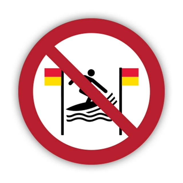 P064 - No Surfing Between The Red-And-Yellow Flags Sticker Decal - Self ...