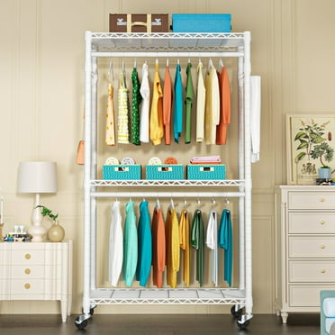 prince hanger, one touch triple 2-tier adjustable clothes rack ...