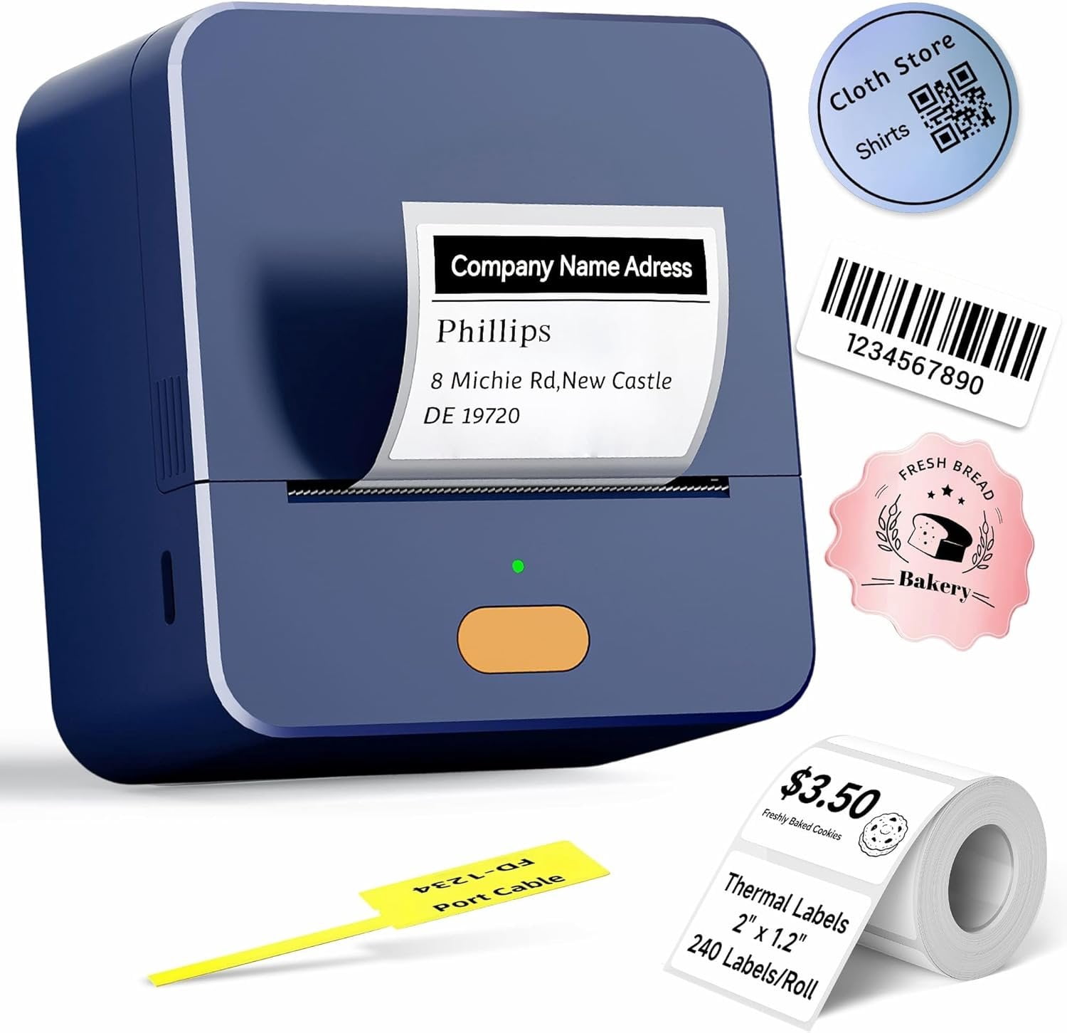 P1 Label Maker Machine with Tape, 2 inch Barcode Label Printer ...