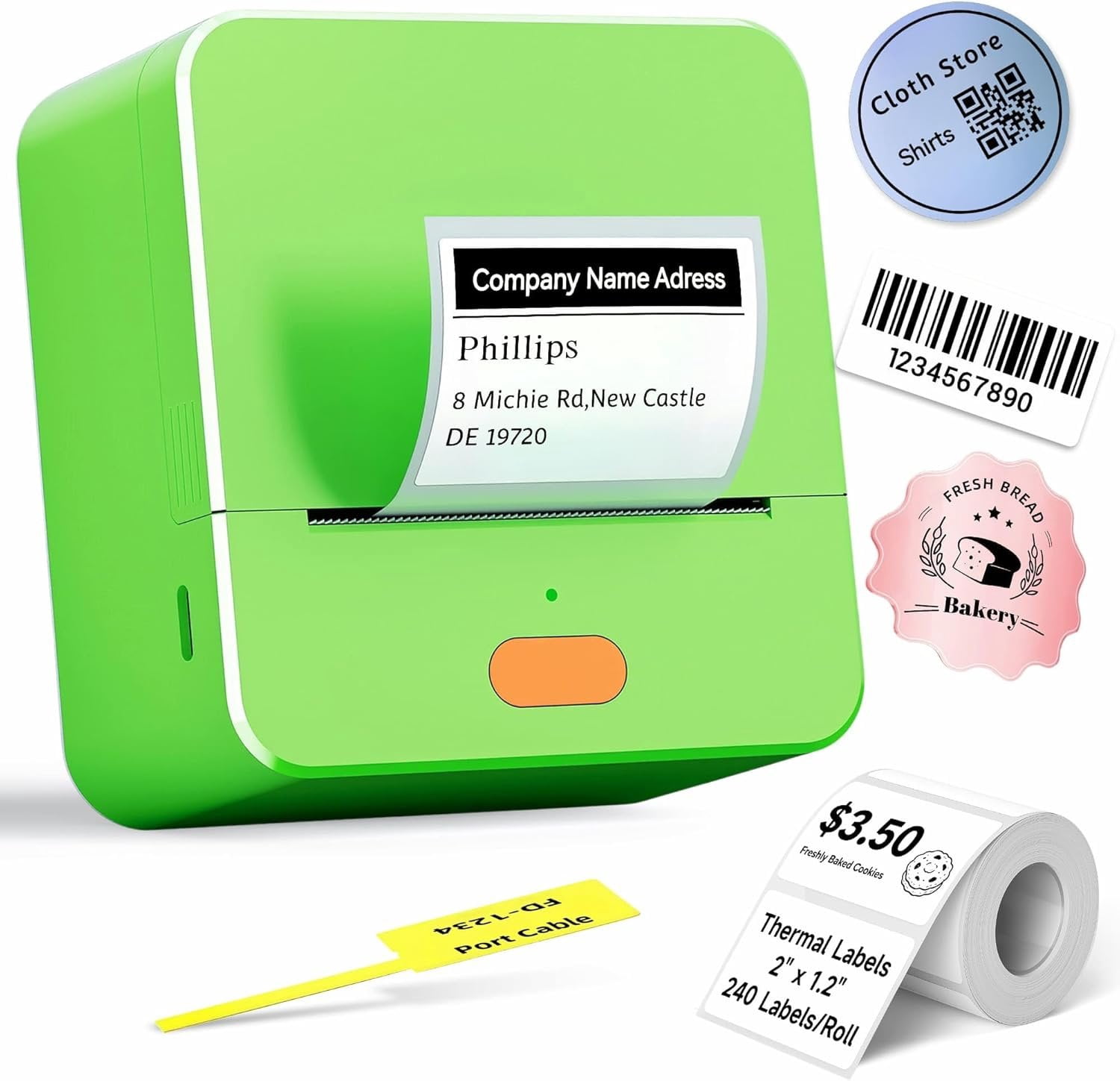 P1 Label Maker Machine with Tape, 2 inch Barcode Label Printer ...