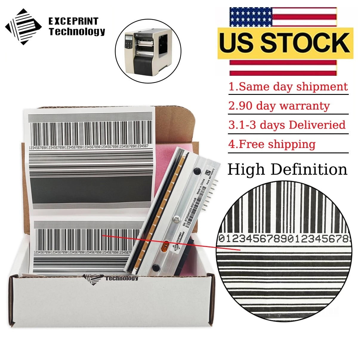 P1004230 Printhead for Zebra 110Xi4 110XiIV Thermal Printer 203dpi ...