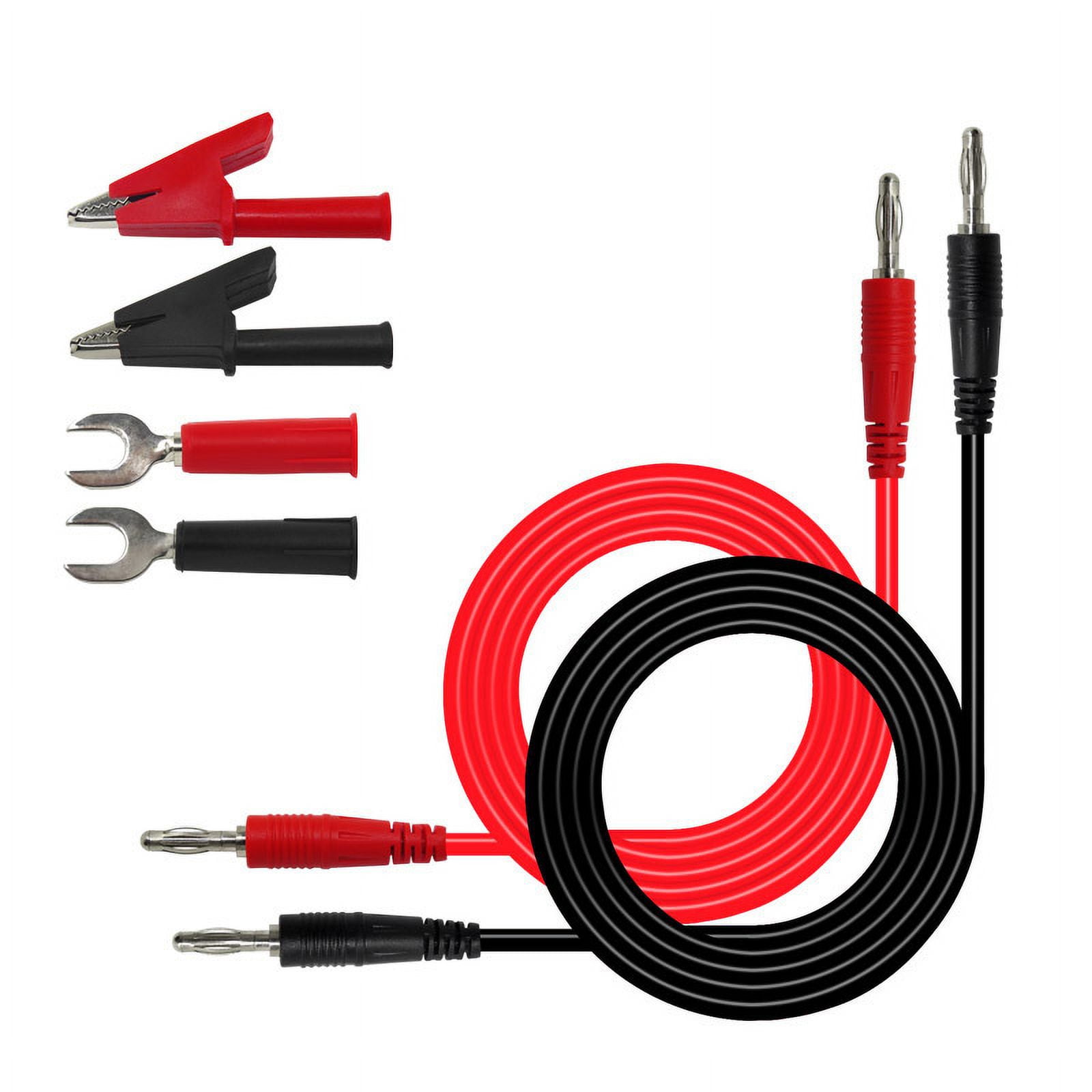 P1041B injection type 4mm banana plug to Banana plug alligator clip 6mm ...