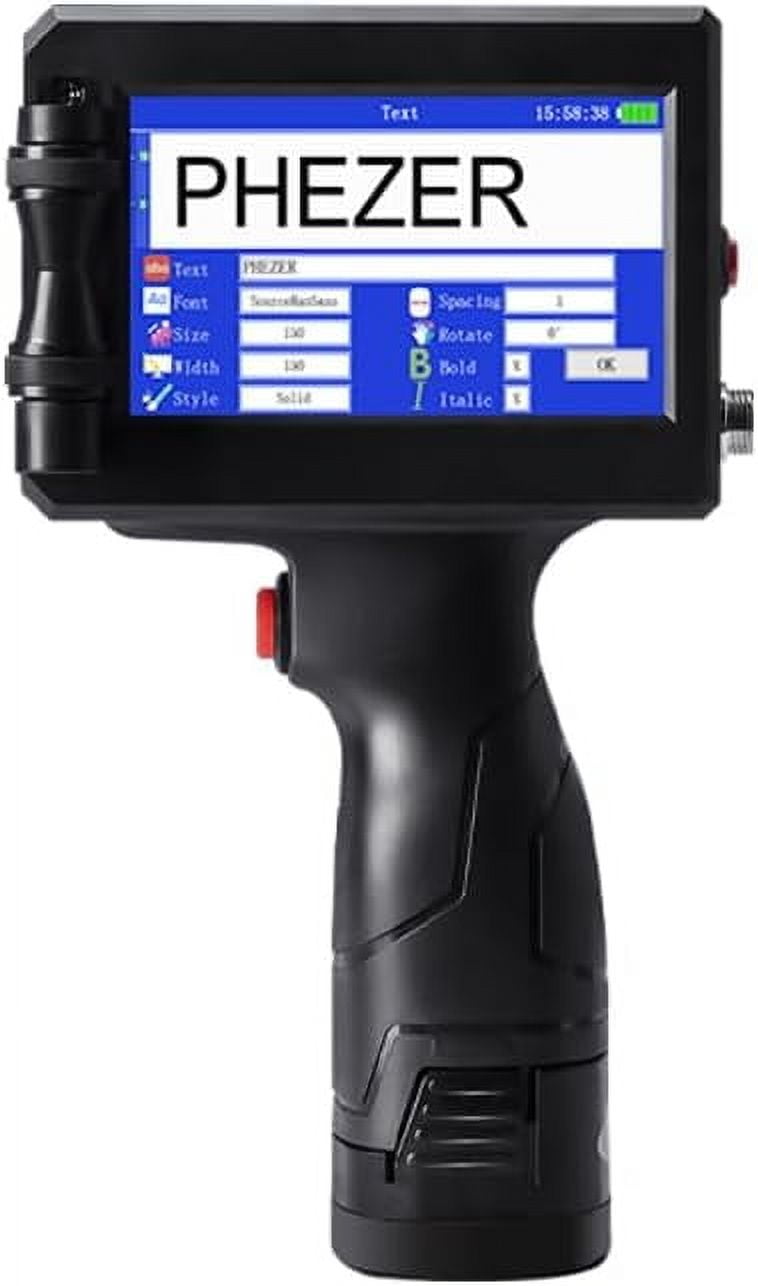 P15 Handheld Inkjet Printer for Any Surface 0.5 Inch Nozzle for QRCode ...