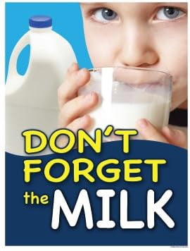 P15DFM Supermarket Grocery Don't Forget The Milk Window Sale Sign ...