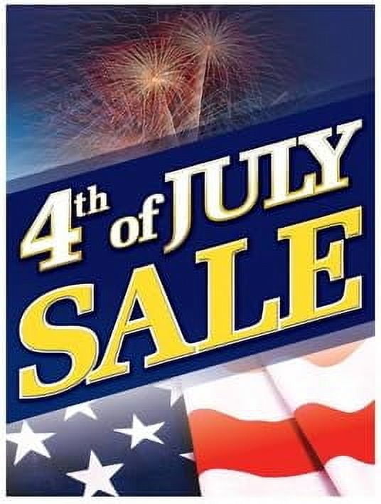 P15JFT "4th of July Sale" Holiday Seasonal Vinyl Window Sale Sign ...