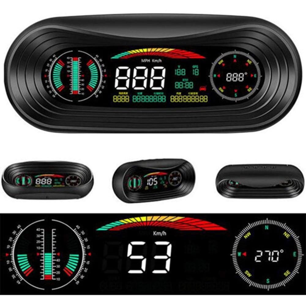 P18 Universal Head Up Display GPS 4x4 Inclinometer off-Road HUD Slope ...