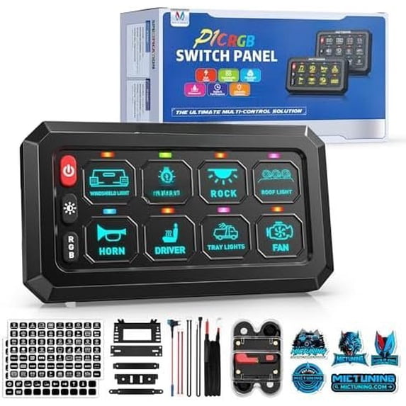 P1C+ 8 Gang Panel, IP67 6 Level Brightness Multifunction Toggle ...