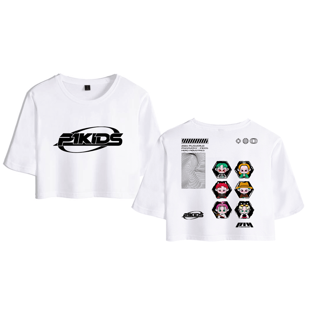 P1Harmony Merch Character Pikids Crop Top T-shirt Women Girl Team ...
