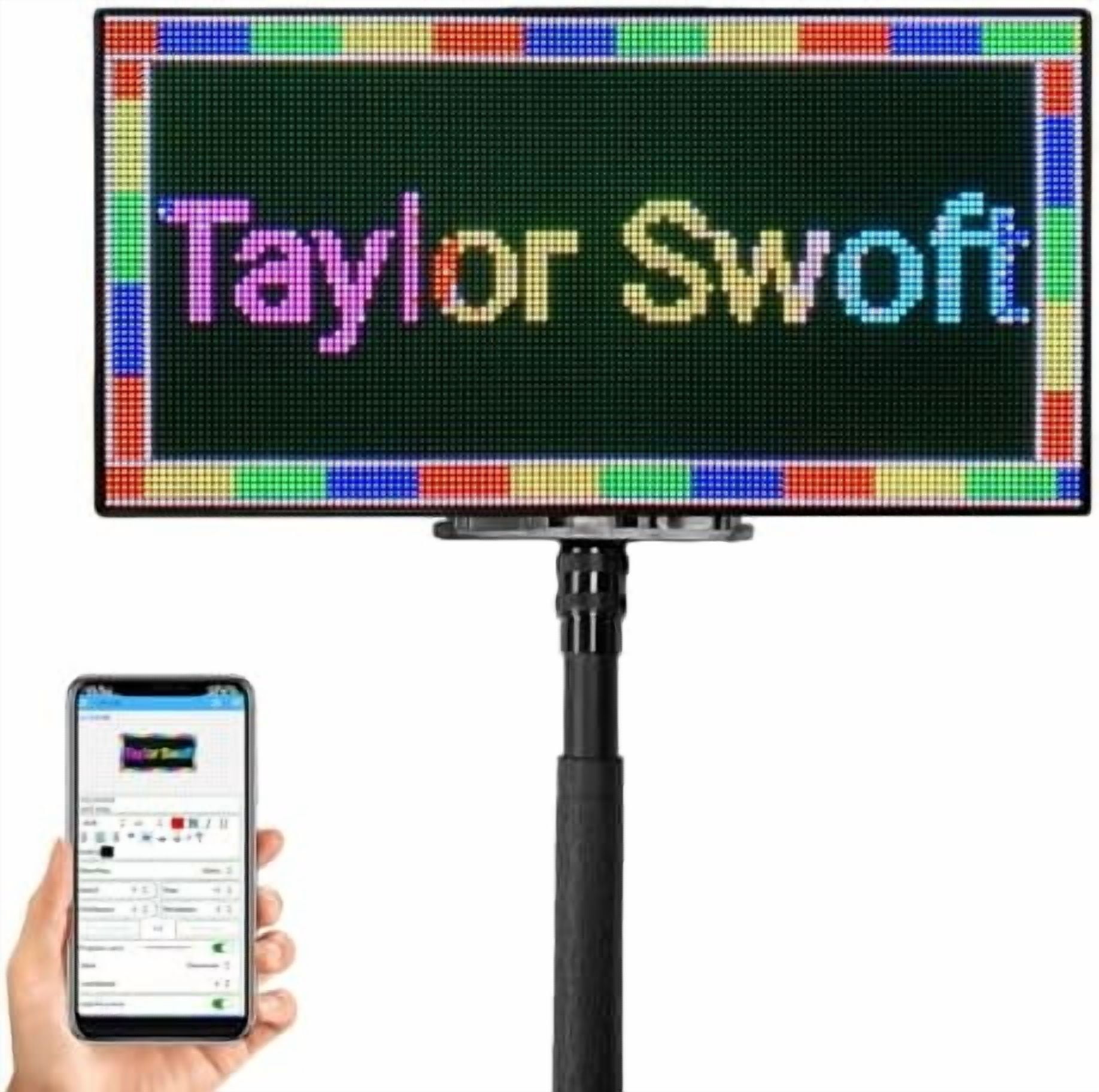 P2.5 Programmable LED Digital Sign Board 15x7 Inch Handheld Portable ...