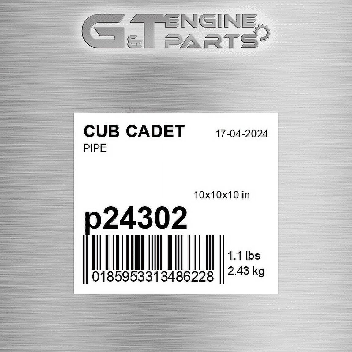 P24302 PIPE fits CUB CADET (New OEM) - Walmart.com