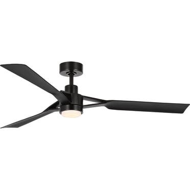 Beal Collection 33.19-in. Two-Blade Matte Black Modern Ceiling Fan with ...