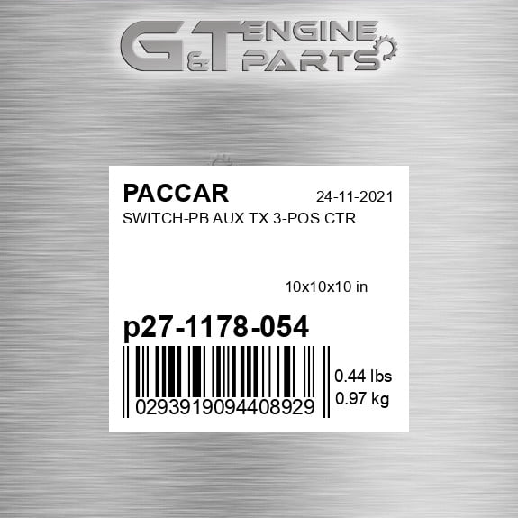 P27-1178-054 SWITCH-PB AUX TX 3-POS CTR fits Paccar (New OEM) - Walmart.com