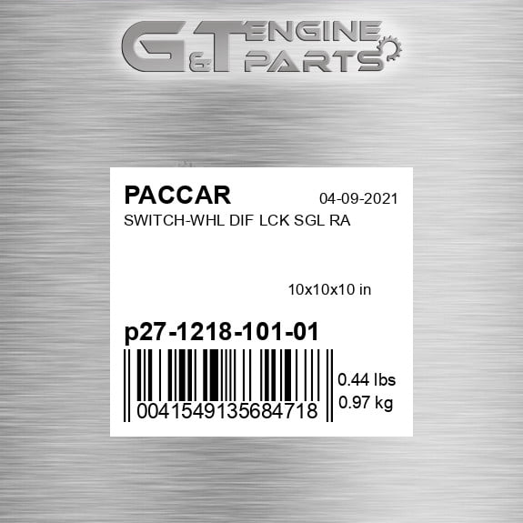 P27-1218-101-01 SWITCH-WHL DIF LCK SGL RA fits Paccar (New OEM) - Walmart.com