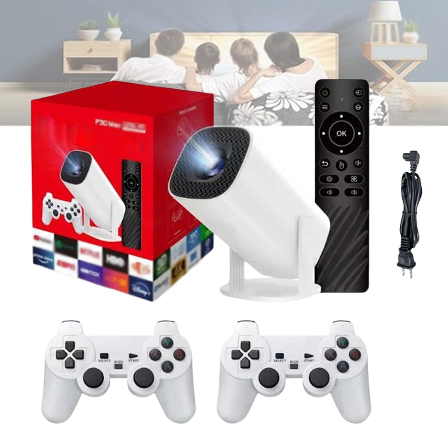 P30 Max Projector And Game, Game Projector M300 Max, Smart Projector With Built In Apps And ...