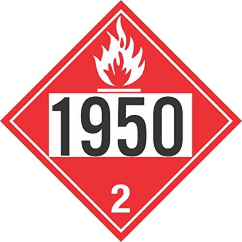 -P304c1950, Flammable Gas Class 2. UN1950 Removable Vinyl DOT Placard ...