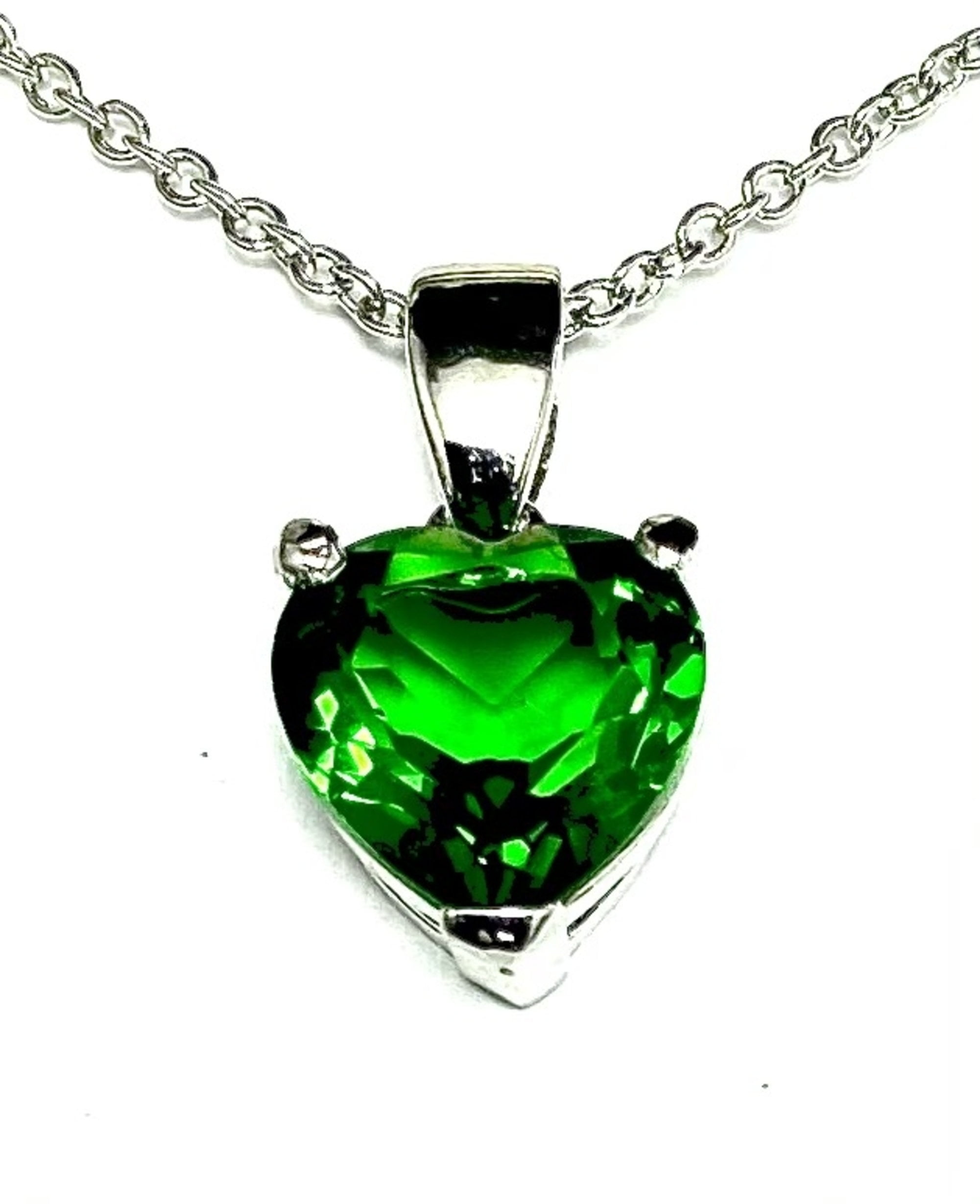 P30606 Classic Green Mt St Helens Helenite Heart Shape 6mm Sterling ...