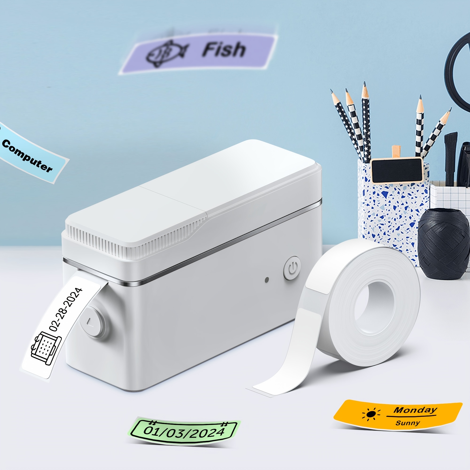 P31S Label Maker Machine Or Travel Case with Tape, Portable Thermal ...