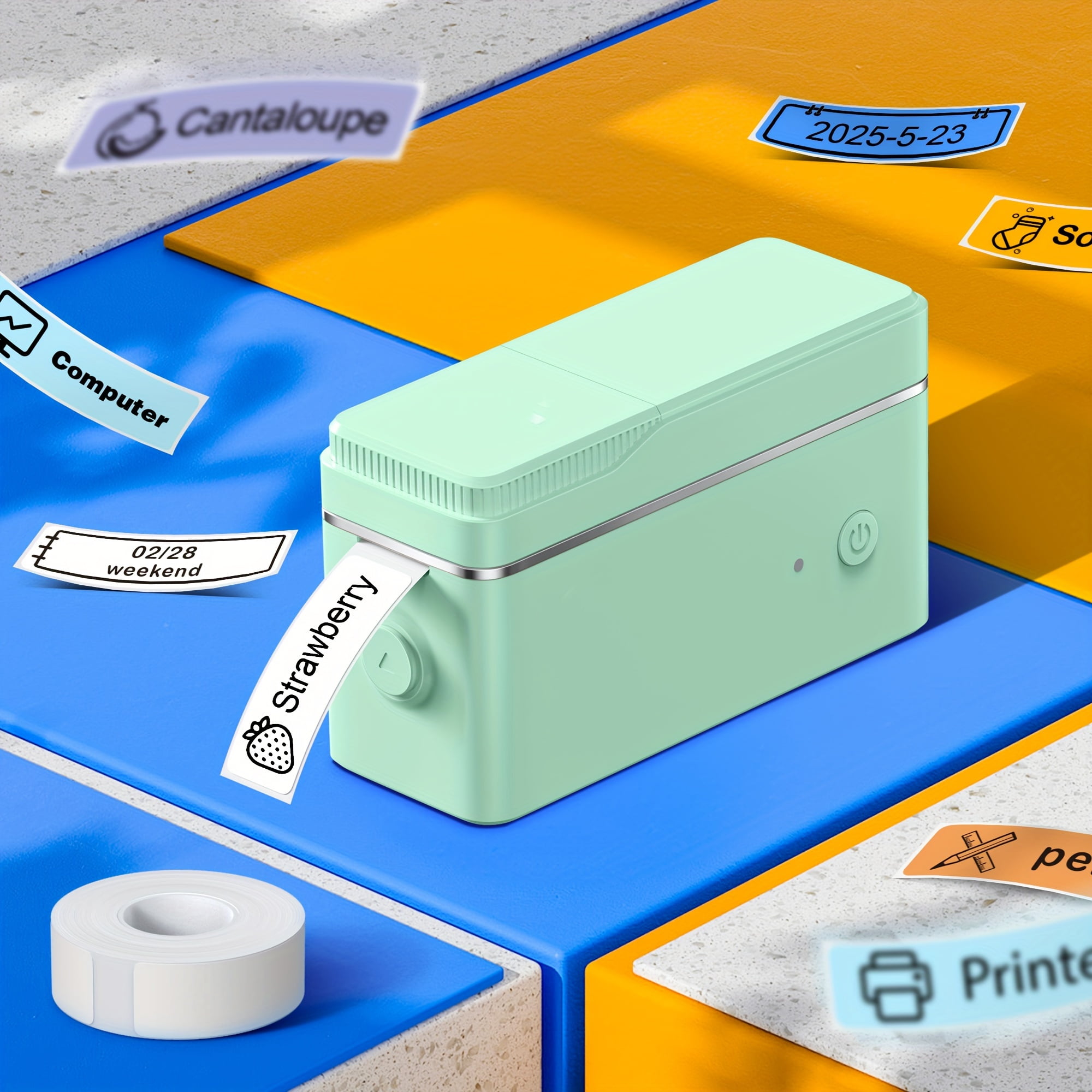 P31S Label Maker Machine Or Travel Case with Tape, Portable Thermal ...