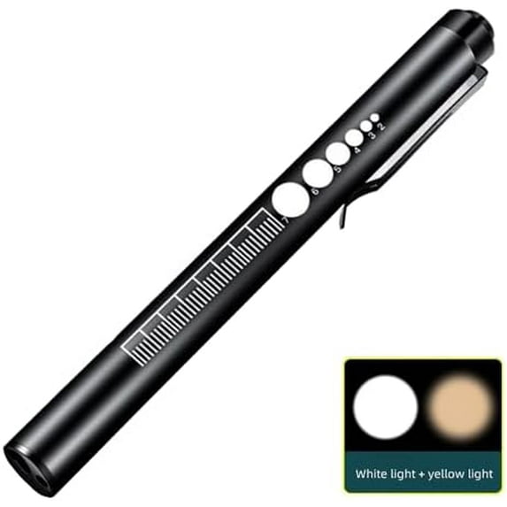 P32 Pen Flashlight Bright White+Yellow Dual Light Source USB C ...