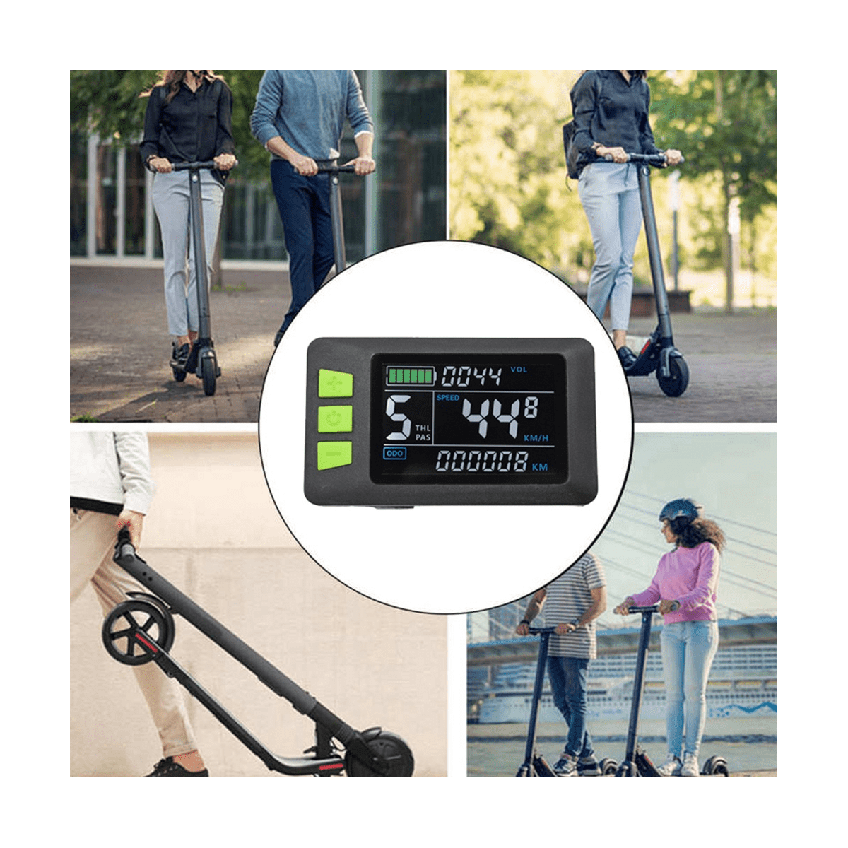 P3C LCD Display Dashboard Colorful Screen 24/36/48/60V E-Bike Meter+36V ...