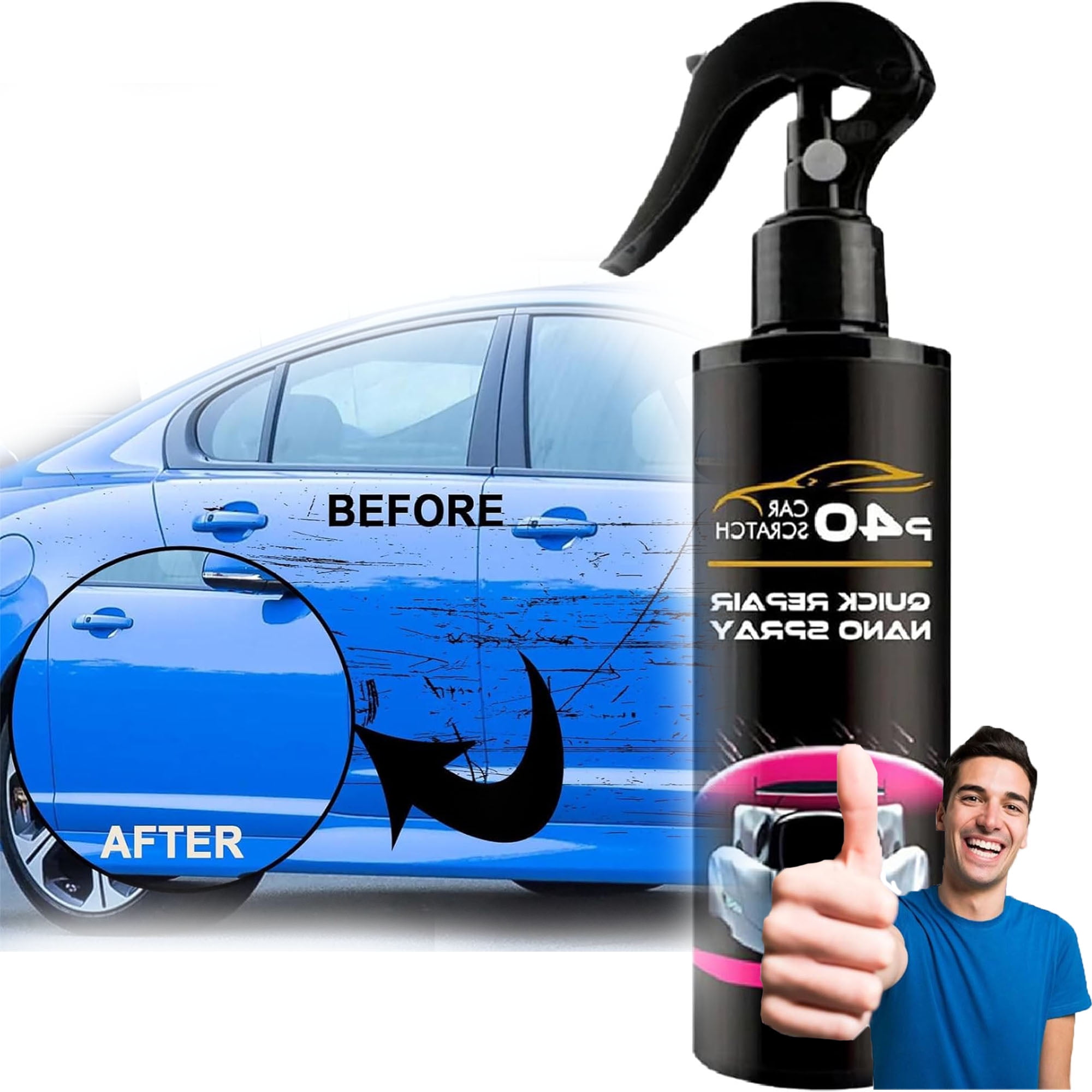 P40 Car Scratch Quick Repair Nano Spray, Instant Invisible Scratch ...
