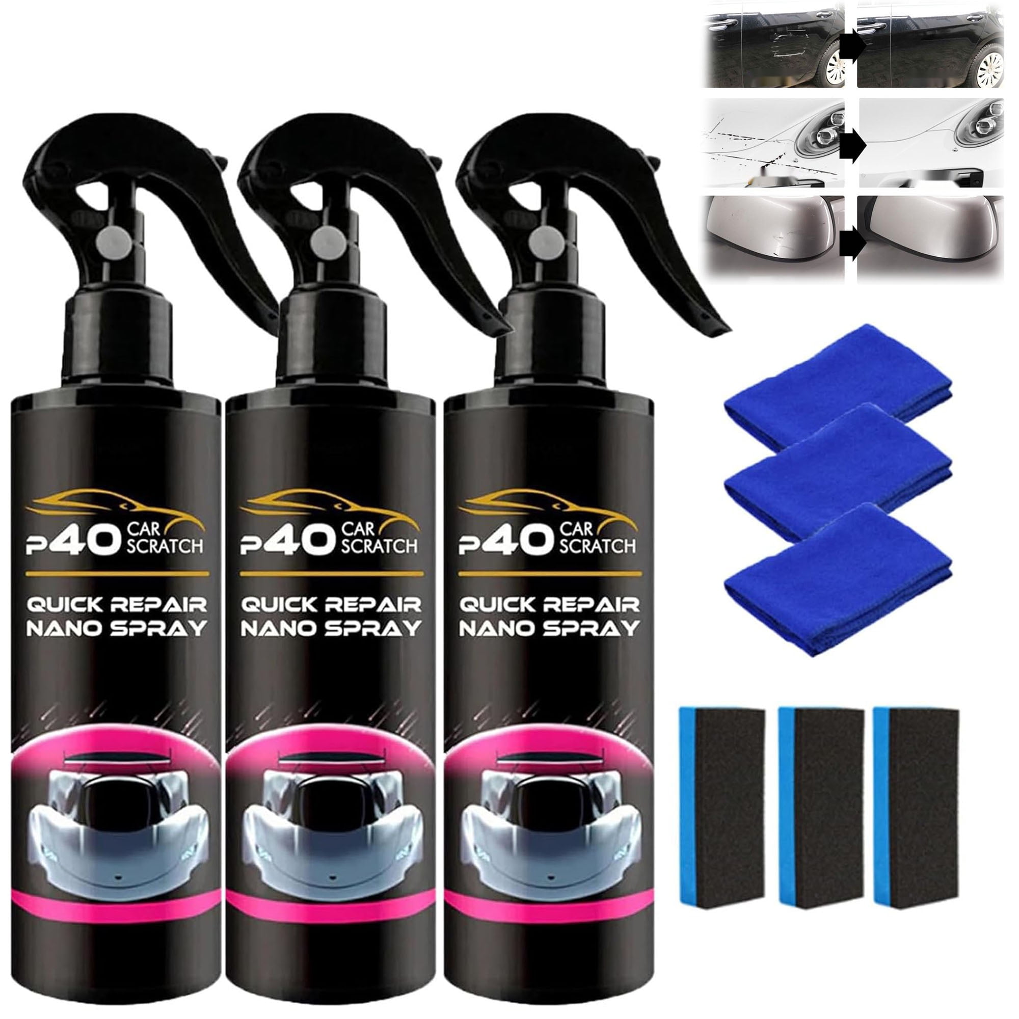 P40 Car Scratch Quick Repair Nano Spray – Instant Invisible Scratch ...