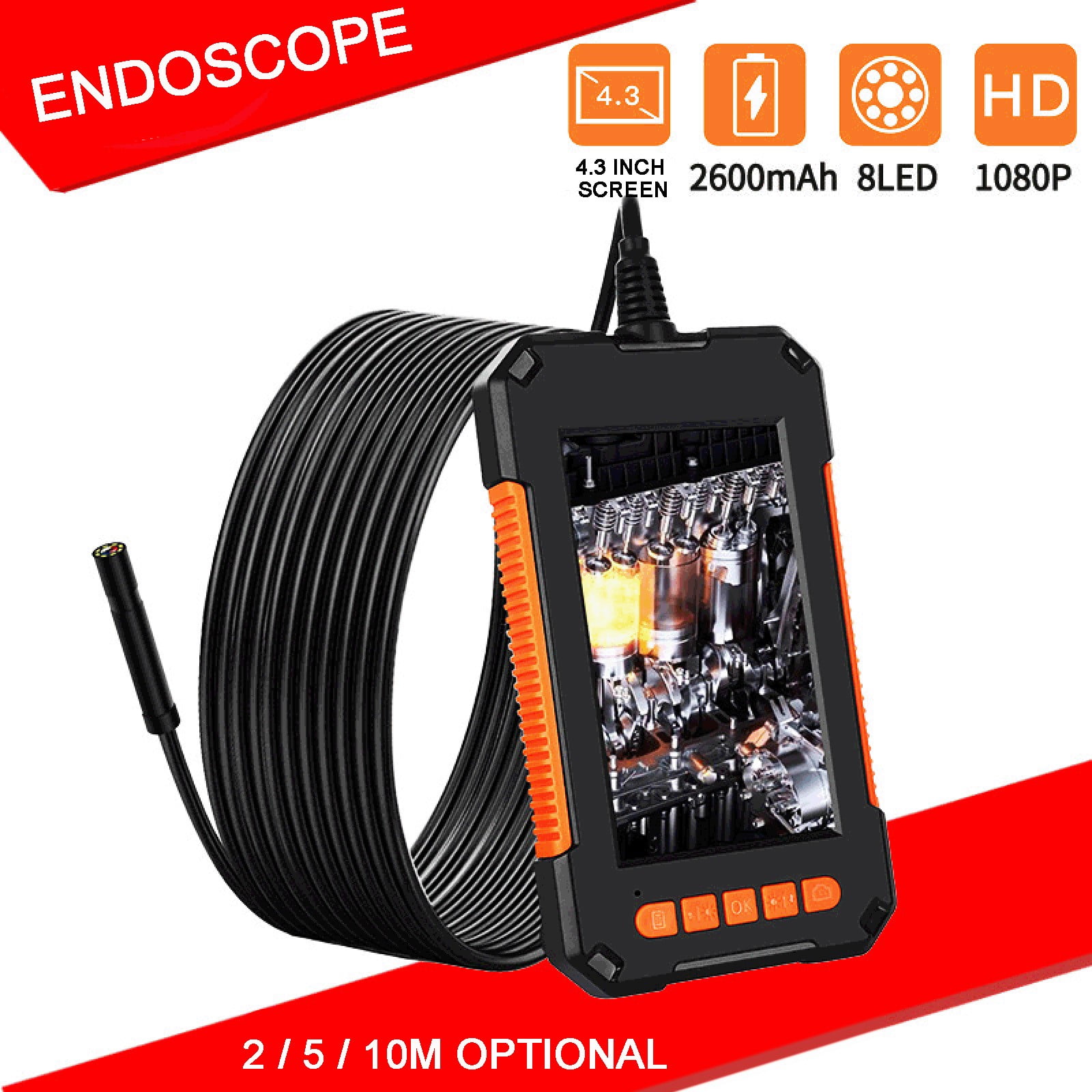 P40 HD 1080P with Screen Portable Handheld Industrial Endoscope ...