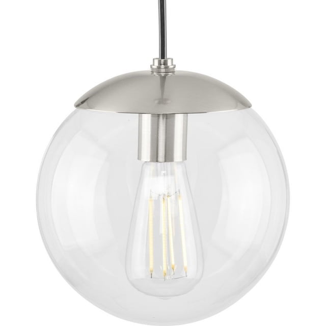 Atwell Collection 8-inch Brushed Nickel and Clear Glass Globe Small ...