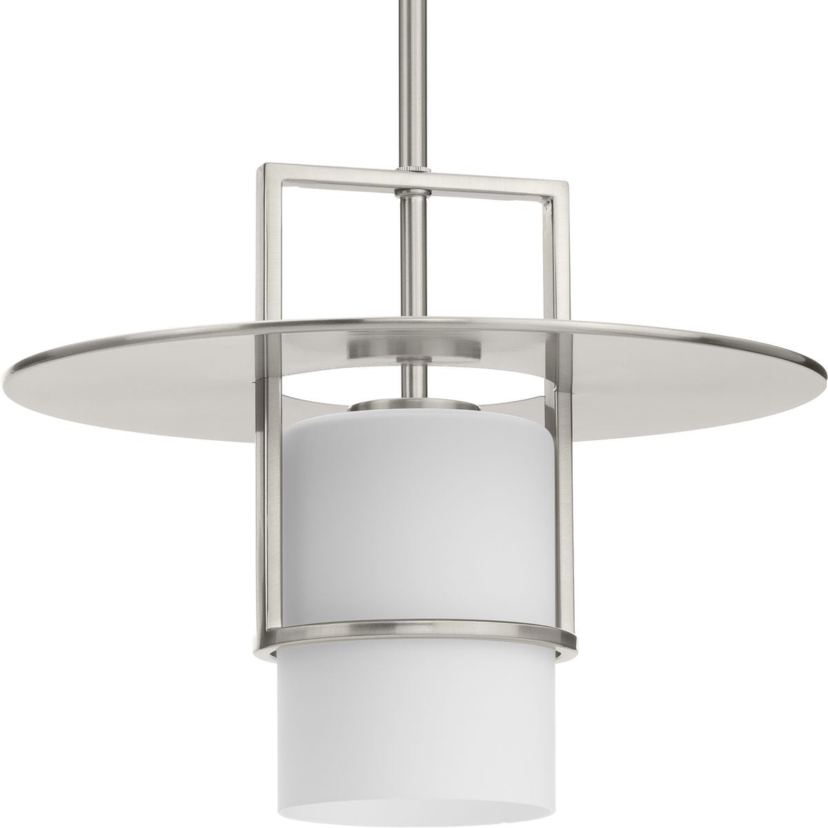 Progress Lighting Mystic 1-Light Pendant, Brushed Nickel, Etched White ...
