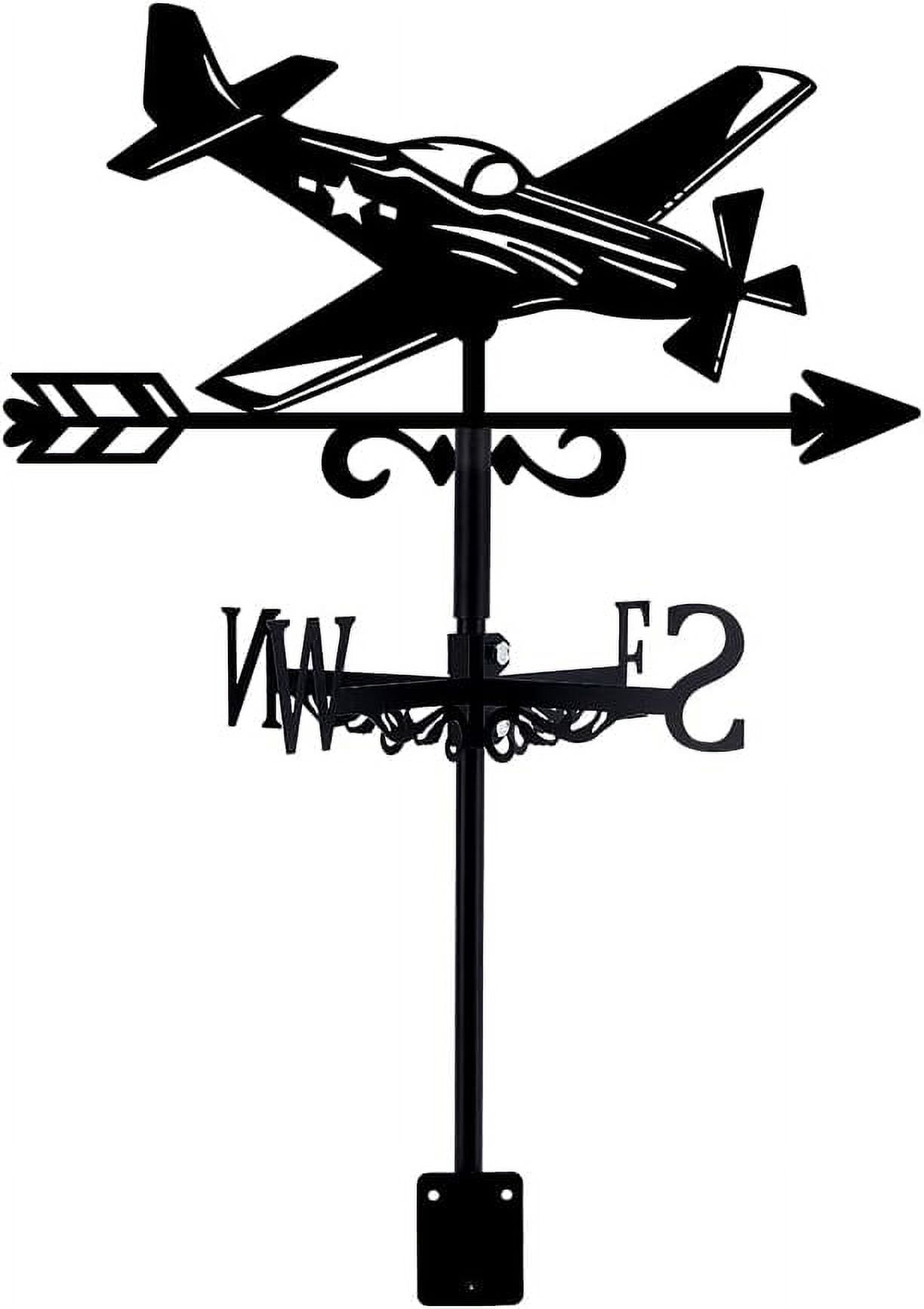 P51 Mustang Airplane Weathervane Wrought Iron Wind Vane Roof Garden ...