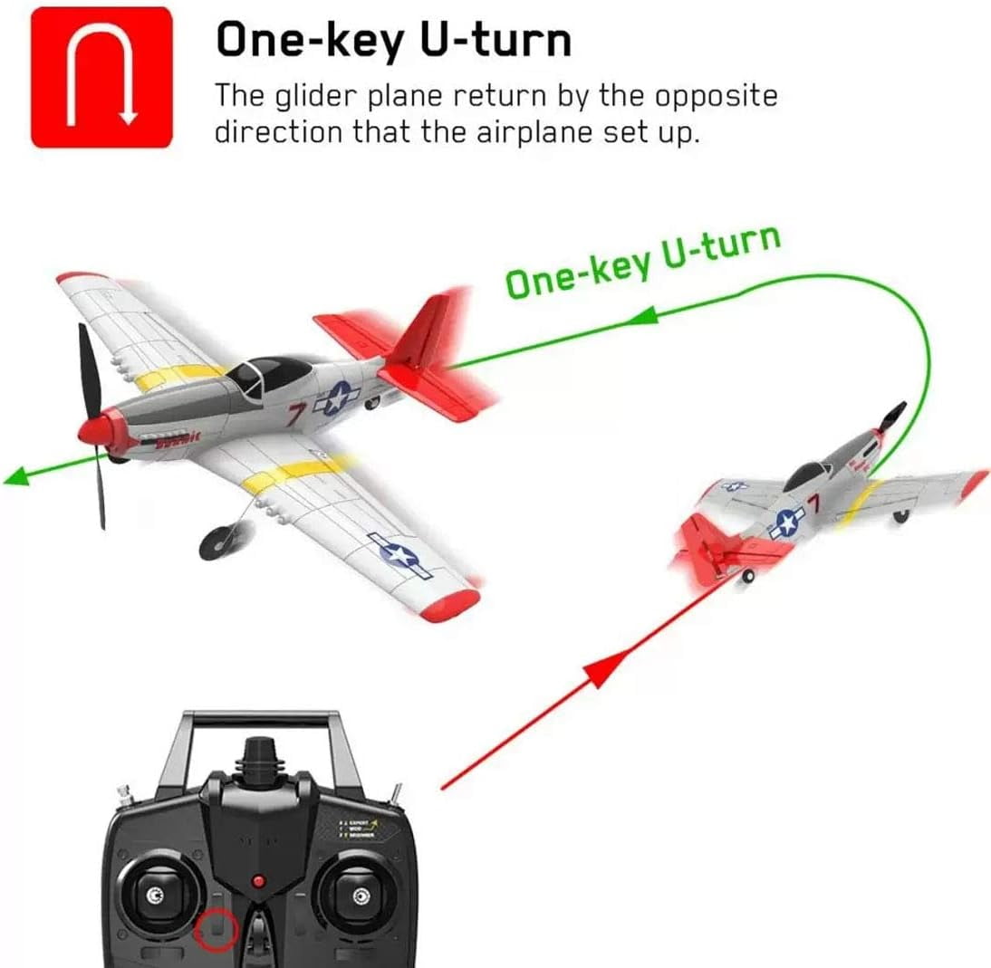 P51D 400 mm Wingspan Glider, 2.4G 4CH RC Aeroplane Fixed Wing Plane with Xpilot Gyroscope System ...
