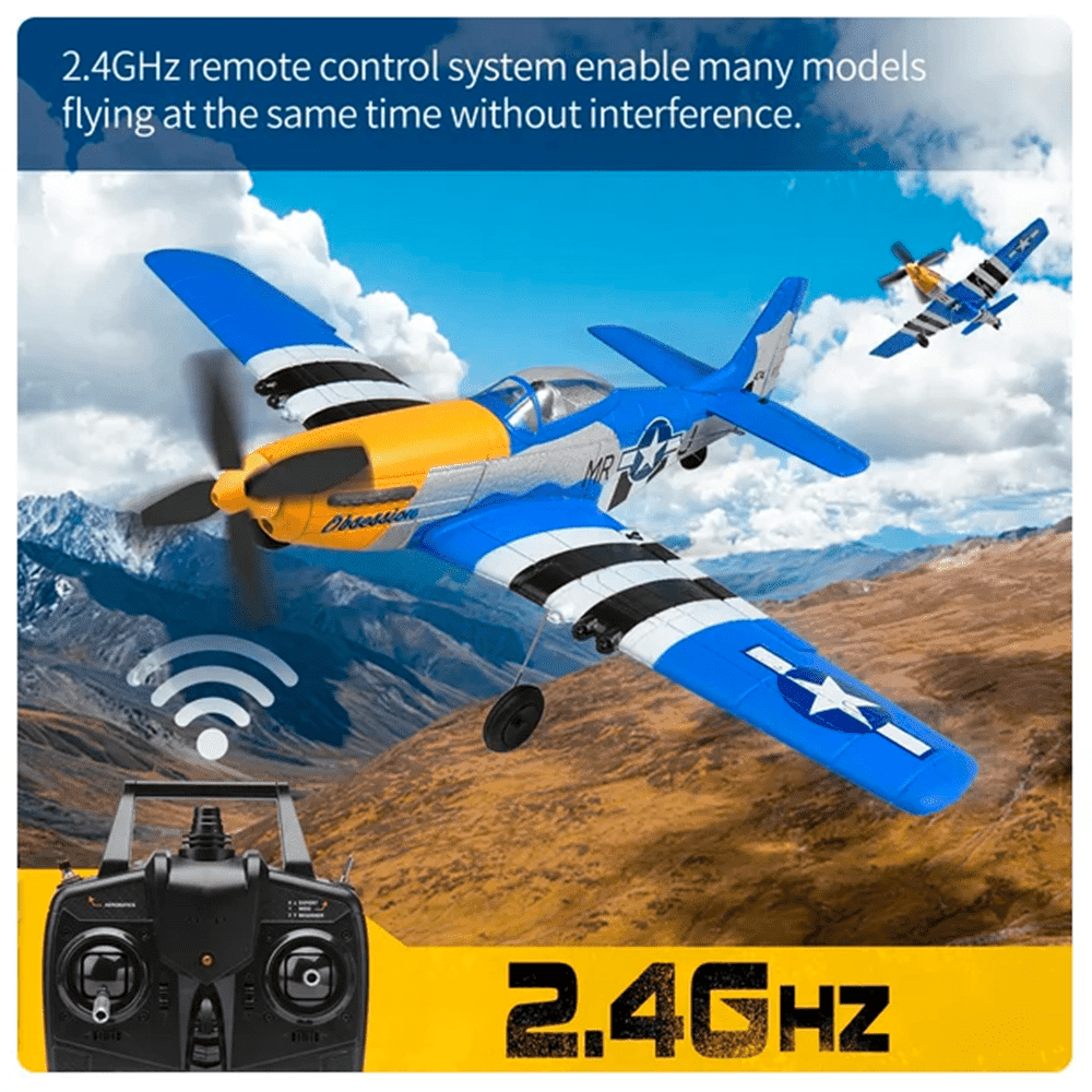 VOLANTEX P51D Mustang Glider 2.4G 4CH 6-Axis EPP Foam Airplane RTF ...