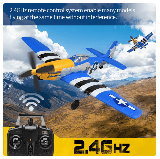 P51D RC Plane 2.4G 4CH 6-Axis EPP Foam Airplane Mustang RTF One-key ...