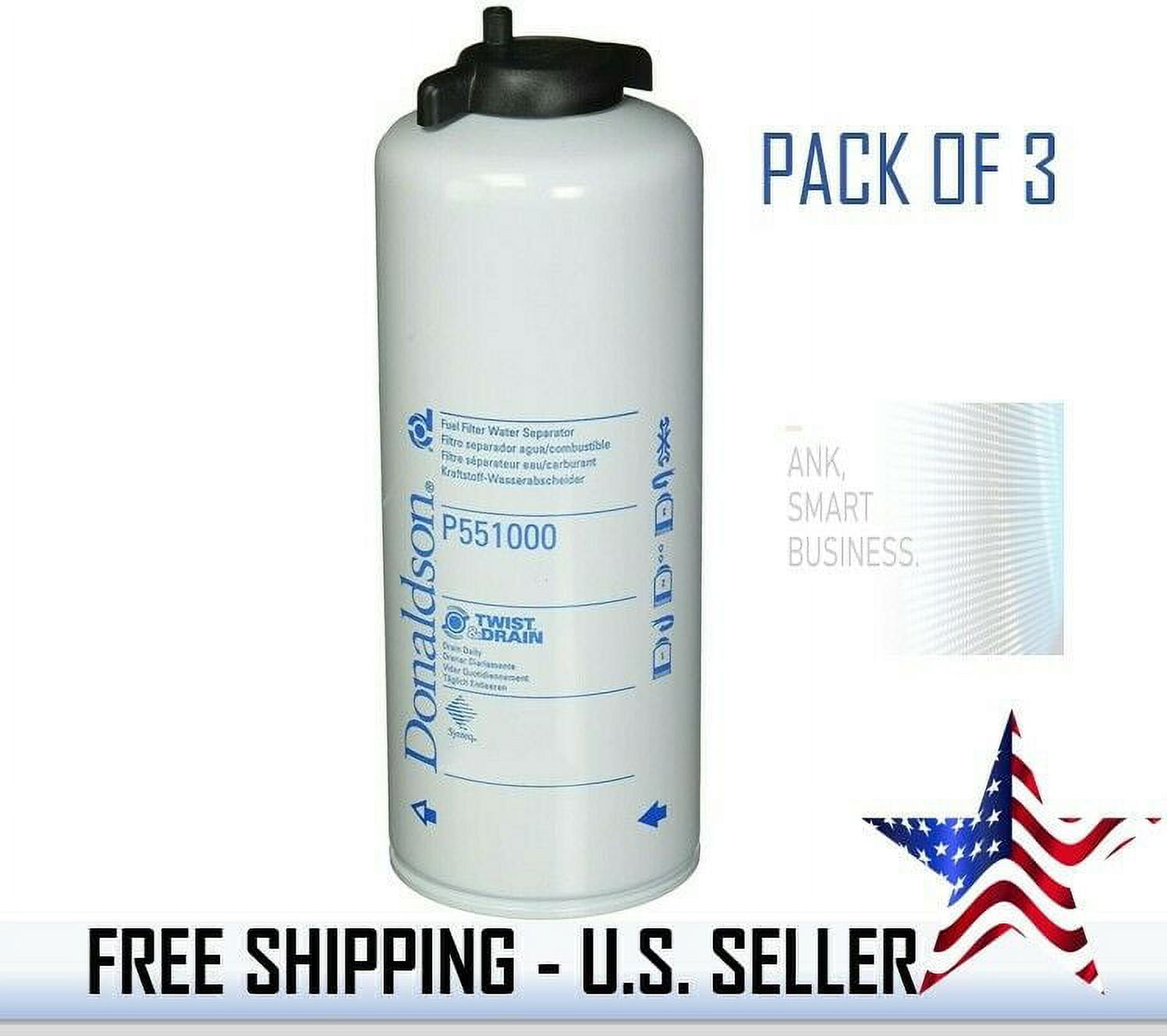 Donaldson P551000 Fuel Filter Water Separator (Pack of 3) - Walmart.com