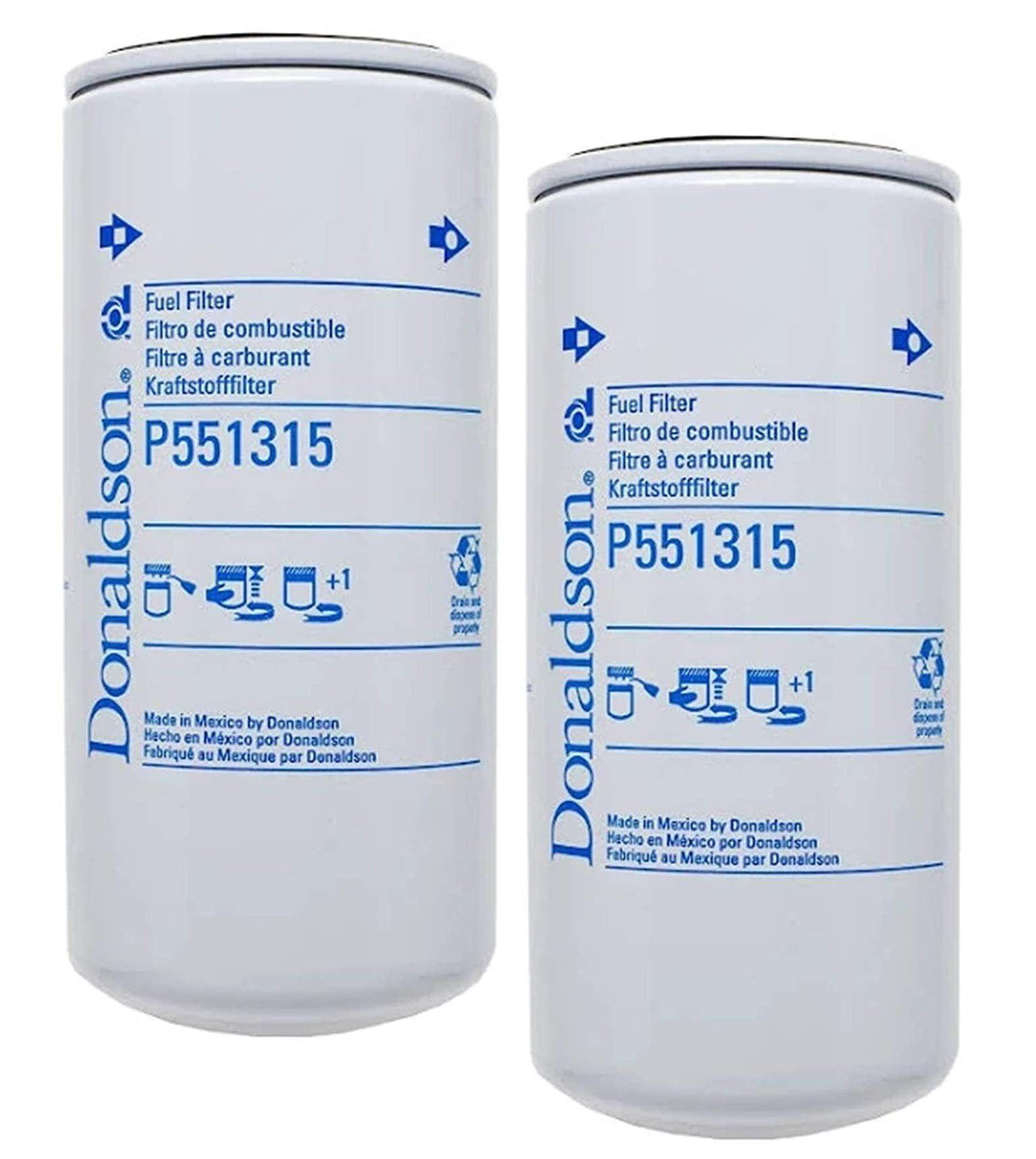 P551315 Donaldson Fuel Filter Spin-On Pack of 2, Replaces Baldwin ...