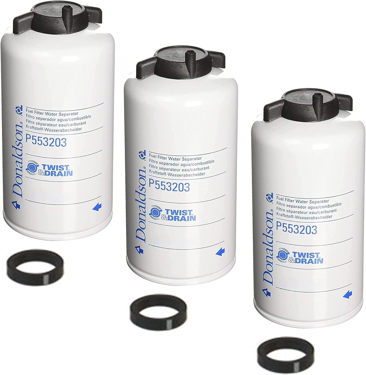 P553203 Donaldson Fuel Filter Water Sep Pack of 3, Replaces Baldwin ...