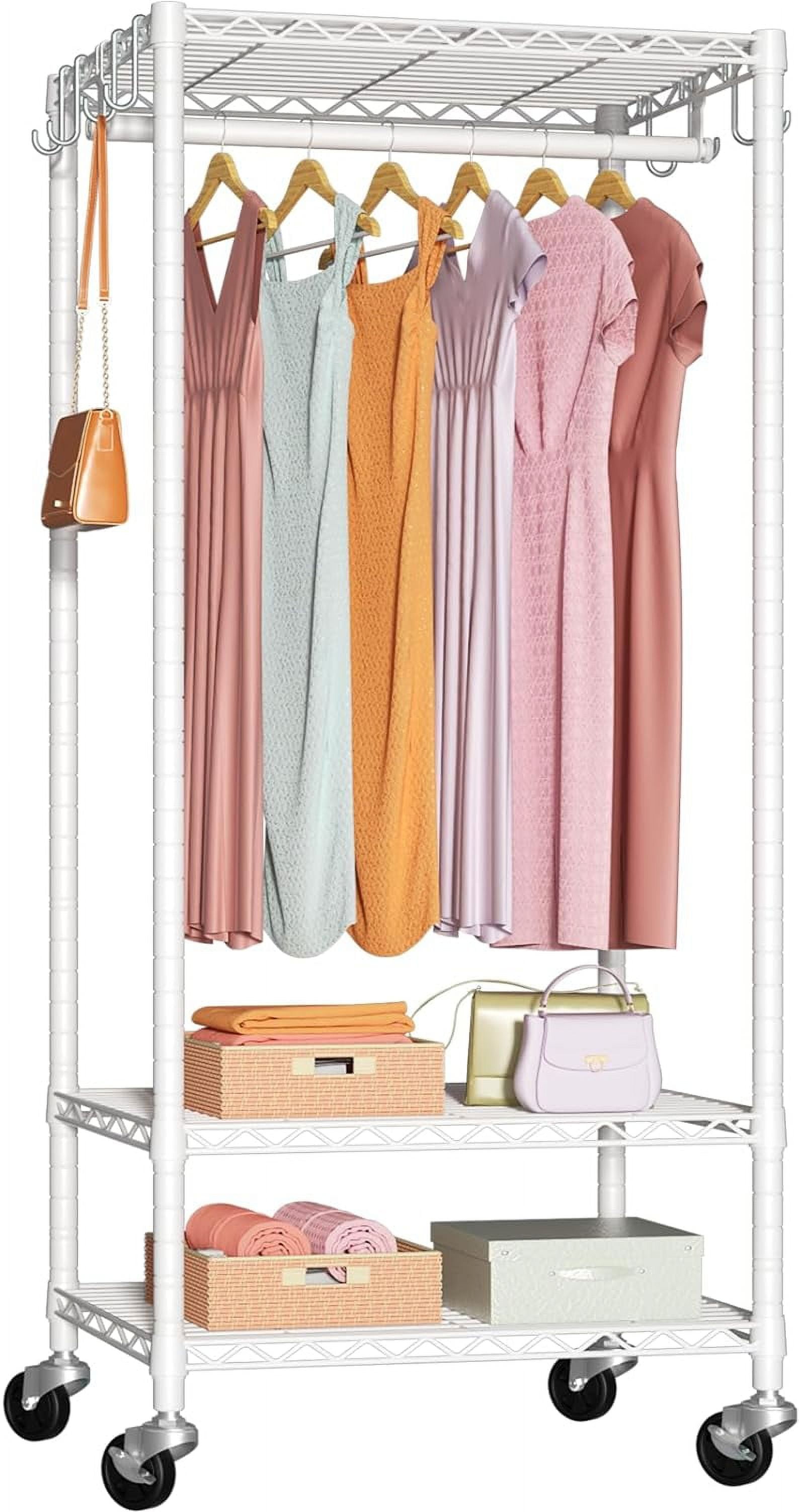 P6 Mini Rolling Clothes Rack Heavy Duty, Clothing Racks for Hanging ...