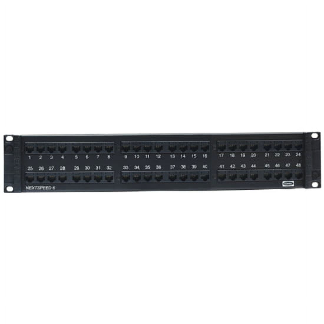 P6E48U - Hubbell Nextspeed Category 6 Universal Patch Panel, Black, 48 ...