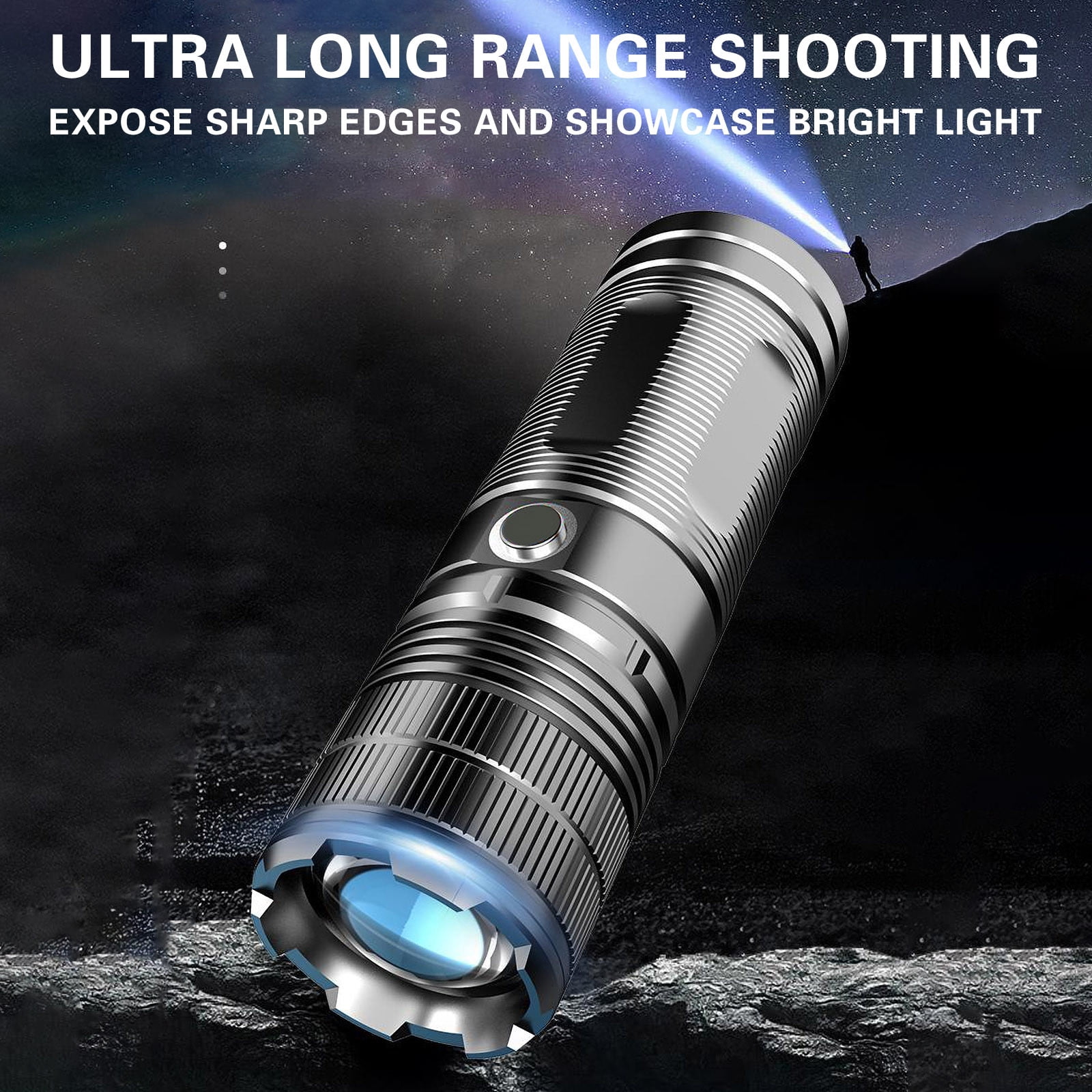 P70 White Flashlight Upgrade TYPE-C USB Charging With Output Battery ...