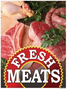 P70MEA Supermarket Grocery Fresh Meats Window Sale Sign Posters Retail ...
