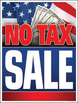 P70NTA No Tax Sale Window Sale Sign Posters Retail Business Store Signs ...
